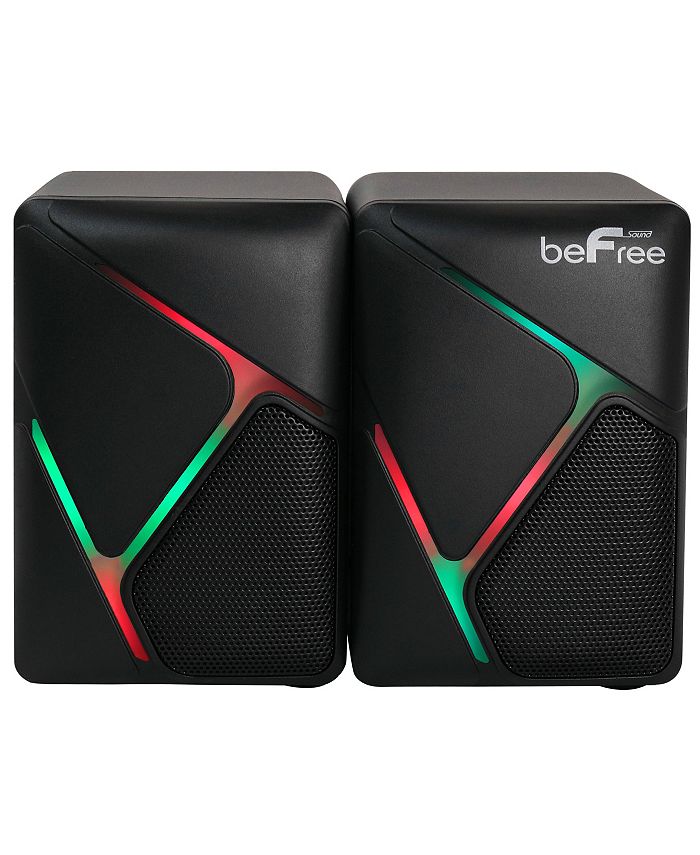 beFree Sound Dual Compact LED Gaming Speakers - Macy's
