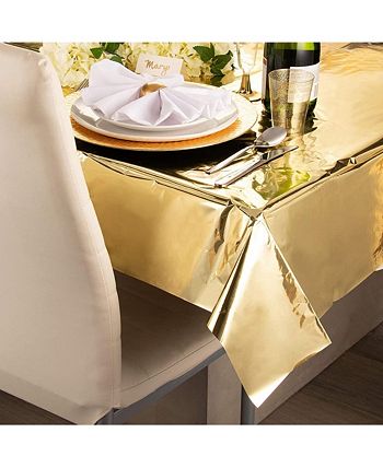 Blue Panda Gold Rectangle Tablecloth for Wedding, Birthday, Baby Shower (54 x 108 In, 3 Pack ...