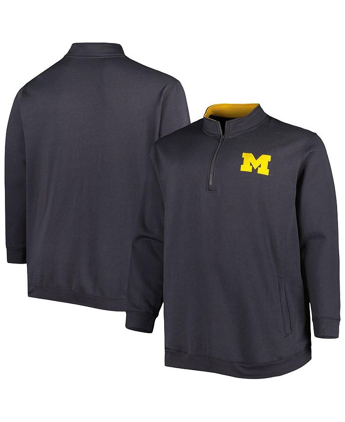 Colosseum Men's Charcoal Michigan Wolverines Big and Tall Tortugas Logo Quarter-Zip Sweatshirt ...