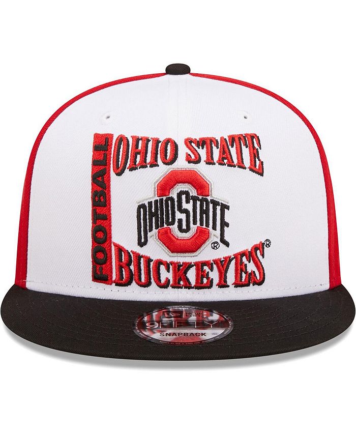 New Era Men's White, Scarlet Ohio State Buckeyes Retro Sport 9FIFTY ...