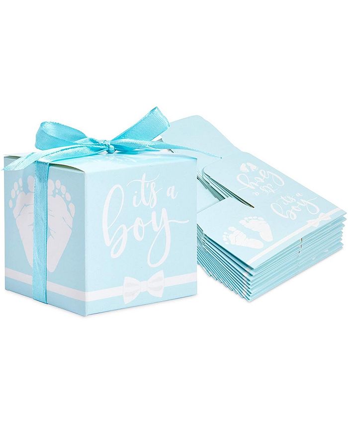 Sparkle and Bash Its a Boy Baby Shower Party Favor Boxes with Ribbons ...
