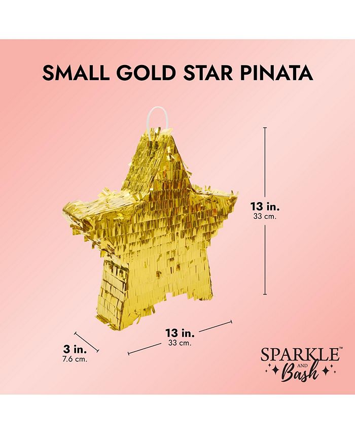 Sparkle and Bash Small Gold Star Pinata for Kids Birthday Party ...