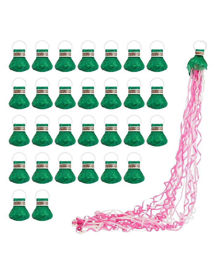 Sparkle and Bash 30 Pack Pink and White Confetti Paper Throw Streamers ...