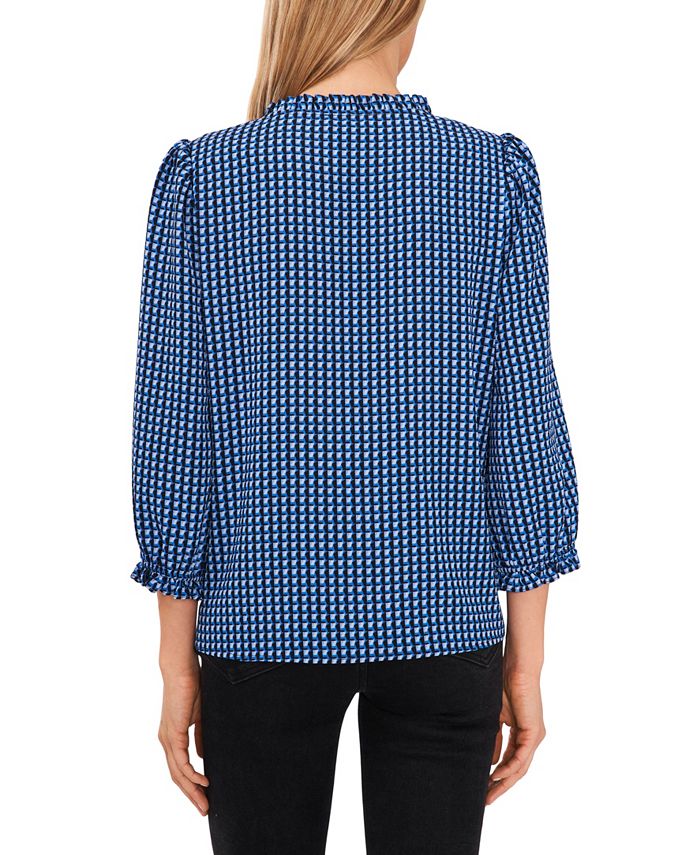 CeCe Women's Soft Texture V-neck Button Front Blouse & Reviews - Tops ...