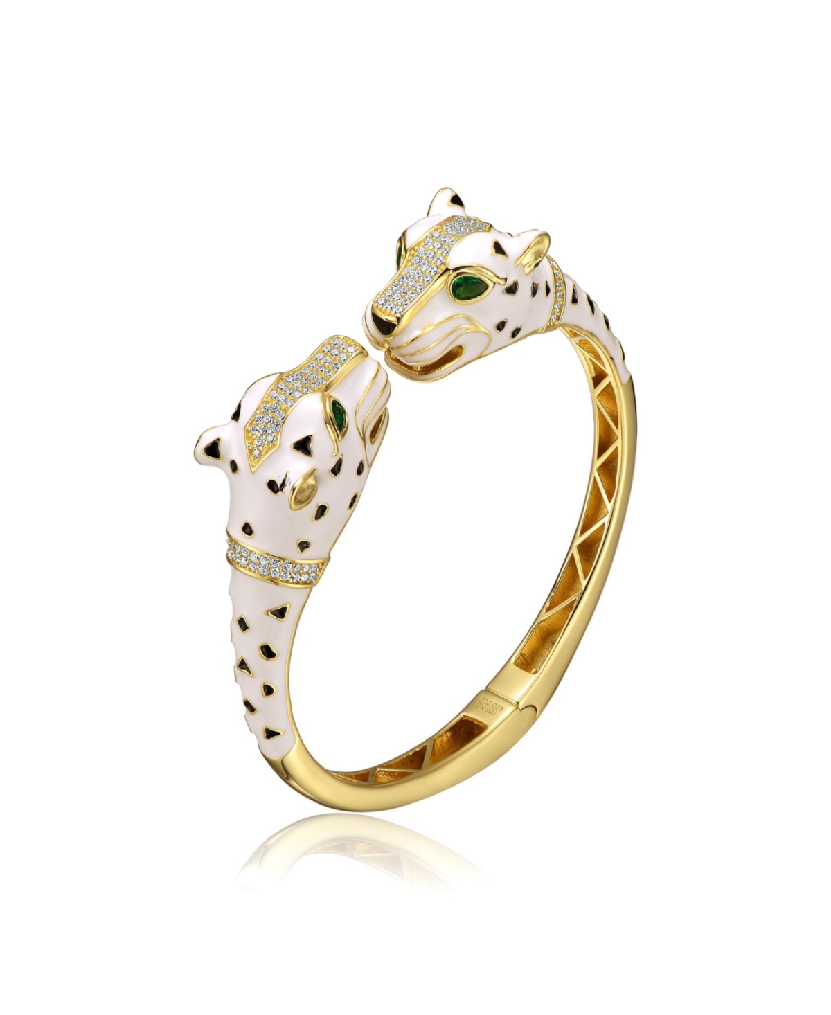Click here for Sterling Silver 14K Gold Plated and Black Cubic Zi... prices