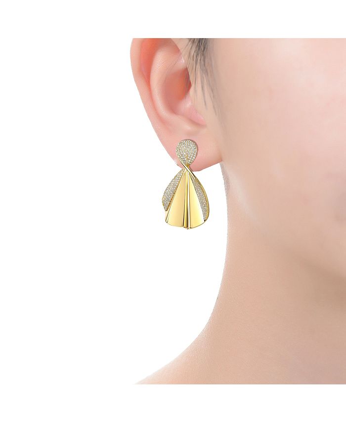 Rachel Glauber Exquisite 14k Gold Plated Cubic Zirconia Extra Large