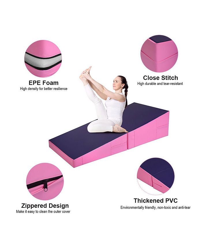Costway Incline Gymnastic Pad Folding Wedge Ramp Gym Fitness Exercise ...