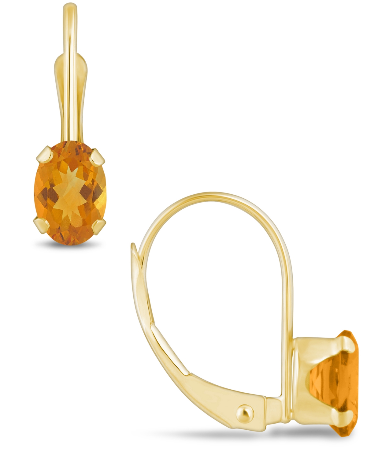 Click here for Macys Gemstone Leverback Earrings in 10K Yellow Go... prices