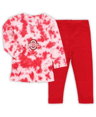 Infant Girls Wes & Willy Scarlet Ohio State Buckeyes Tie-Dye Ruffle ...