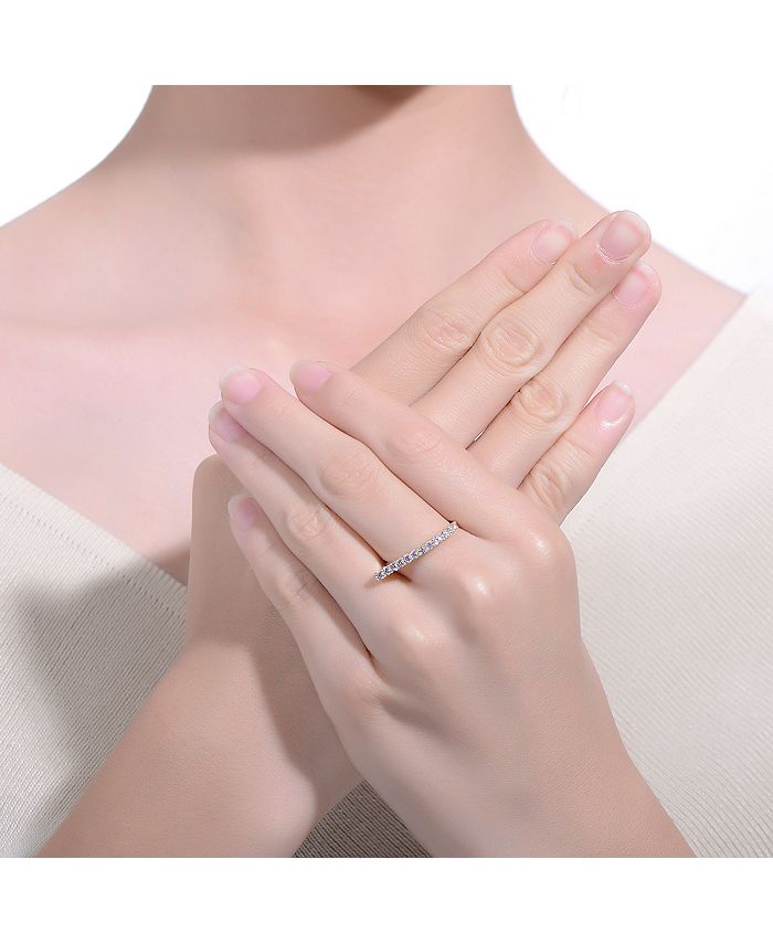 Genevive 14k Yellow Gold Plated with Cubic Zirconia Waterfall Square ...