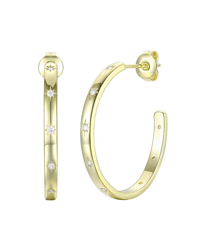 Rachel Glauber 14k Gold Plated Cubic Zirconia Hoop Earrings Macys
