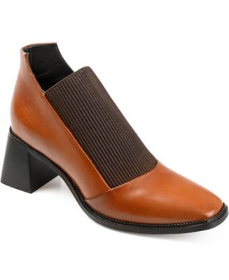 Journee Signature Women's Stylla Stretch Vamp Block Heel Shooties - Macy's