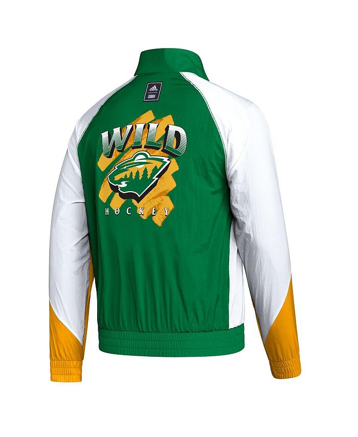 adidas Men's Green and White Minnesota Wild Reverse Retro 2.0 Full-Snap ...