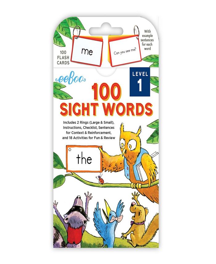 Eeboo 100 Sight Words Level 1 Educational Flash Cards 102 Piece Set ...