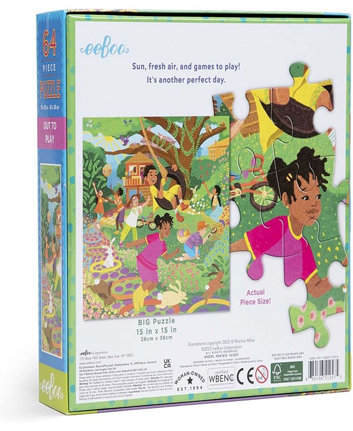 Eeboo out to Play 64 Piece Jigsaw Puzzle Set - Macy's