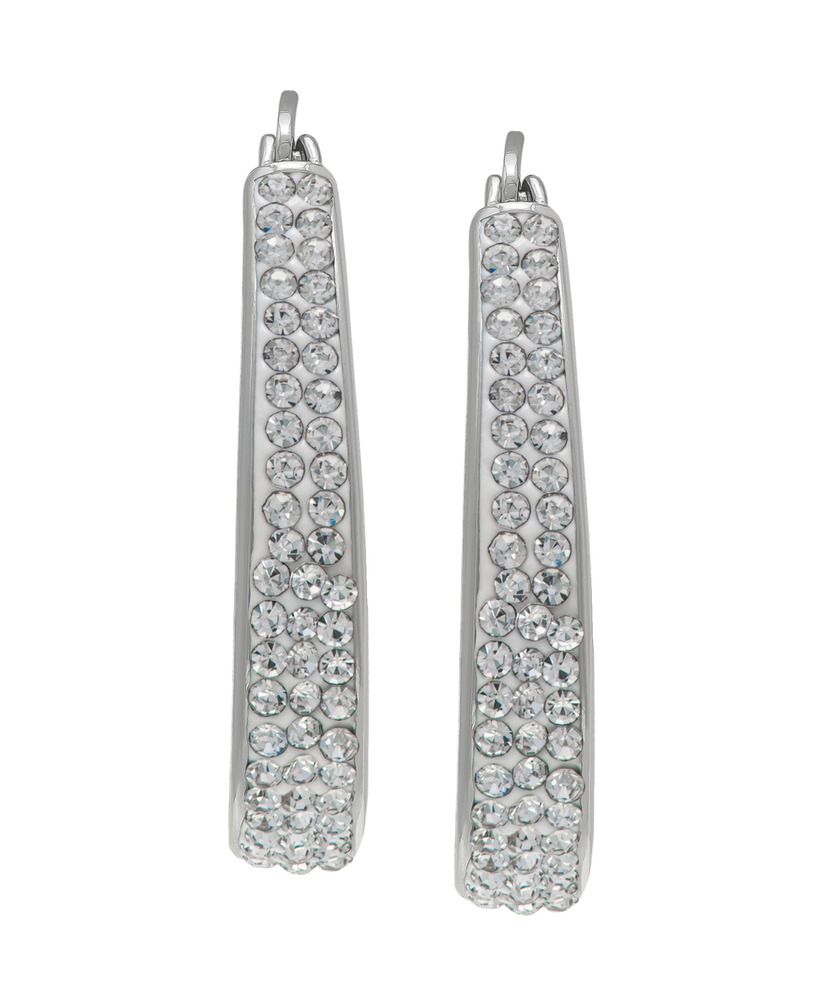 Click here for Macys Womens Color Crystal Hoop Earrings - Silver prices