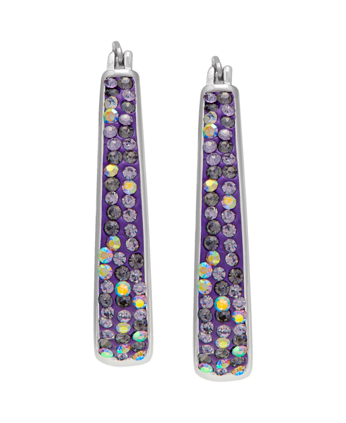 Click here for Macys Womens Color Crystal Hoop Earrings - Lavende... prices