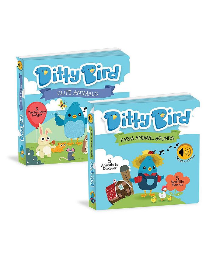 Ditty Bird Farm Animal and Cute Animal Touch and Feel Sound Books - Set ...