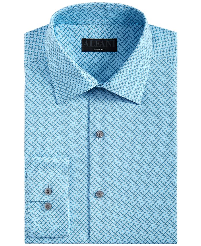 Alfani Men's Slim Fit Stain Resistant Puzzle Print Dress Shirt, Created ...