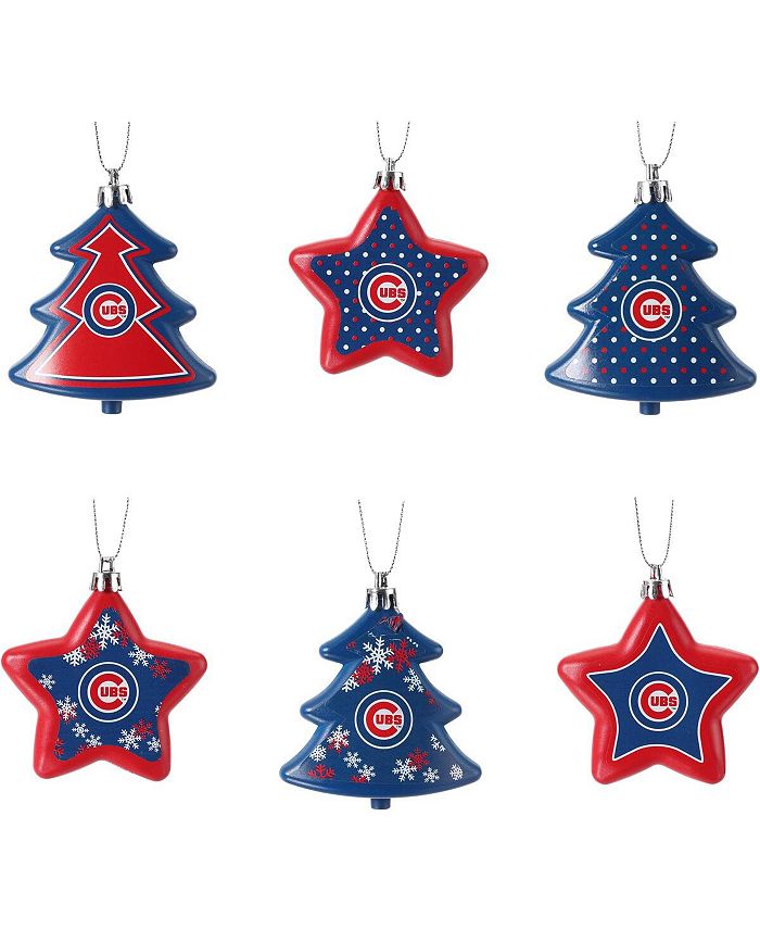 FOCO Chicago Cubs Six-Pack Shatterproof Tree and Star Ornament Set - Macy's