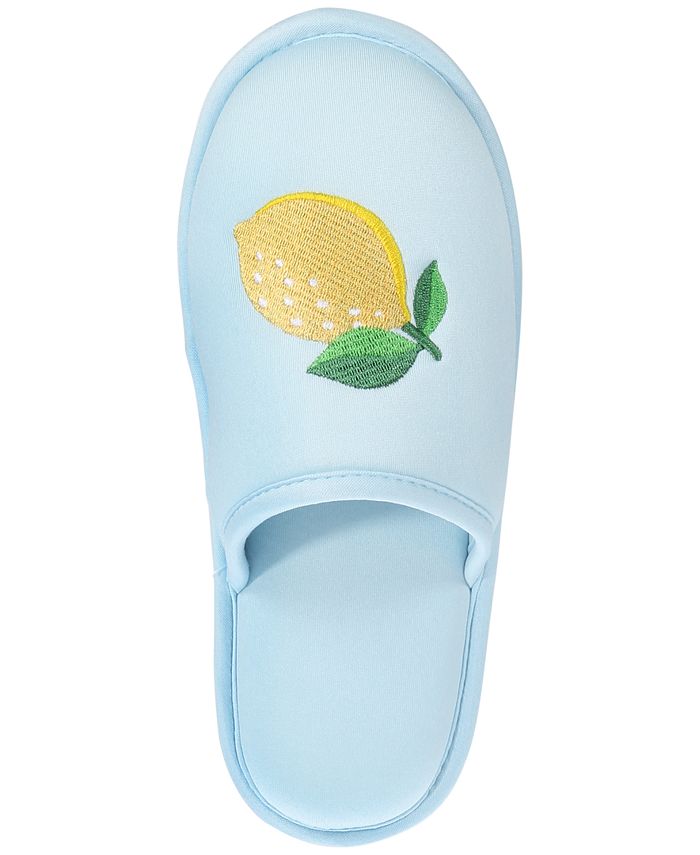 Charter Club Women's Embroidered Lemon Slippers, Created for Macy's ...