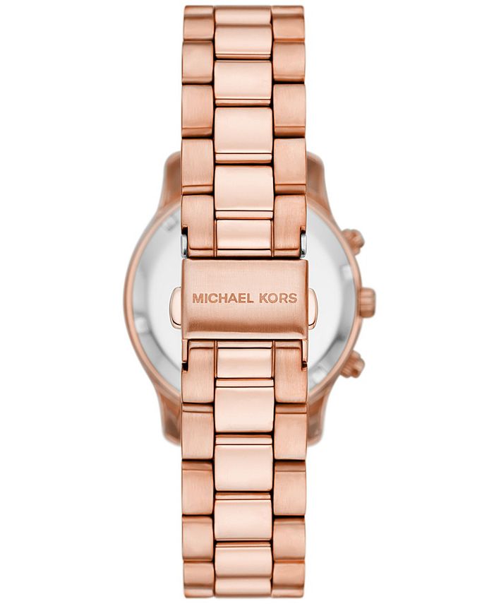 Michael Kors Women's Runway Chronograph Rose Gold-Tone Stainless Steel ...