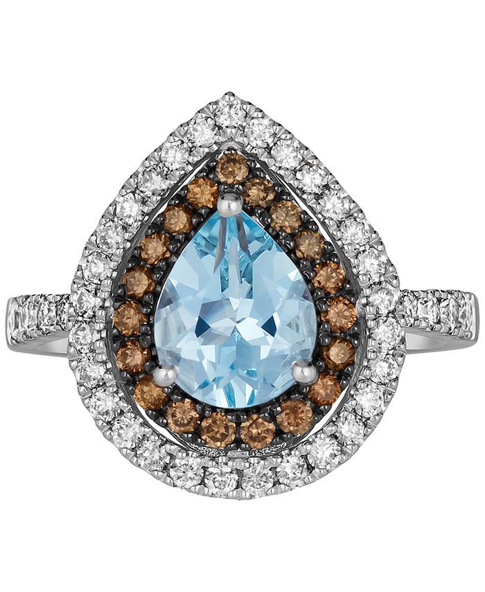 Le Vian Sea Blue Aquamarine (1 ct. t.w.) & Diamond (7/8 ct. t.w ...
