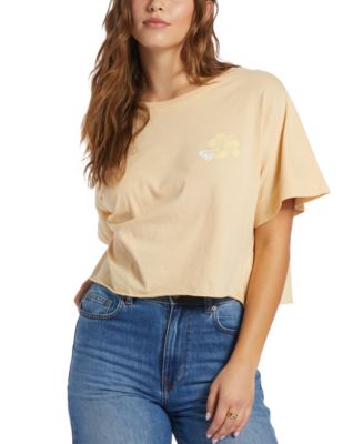 Roxy Juniors' Better Beach Cotton Graphic Boat-Neck T-Shirt - Macy's