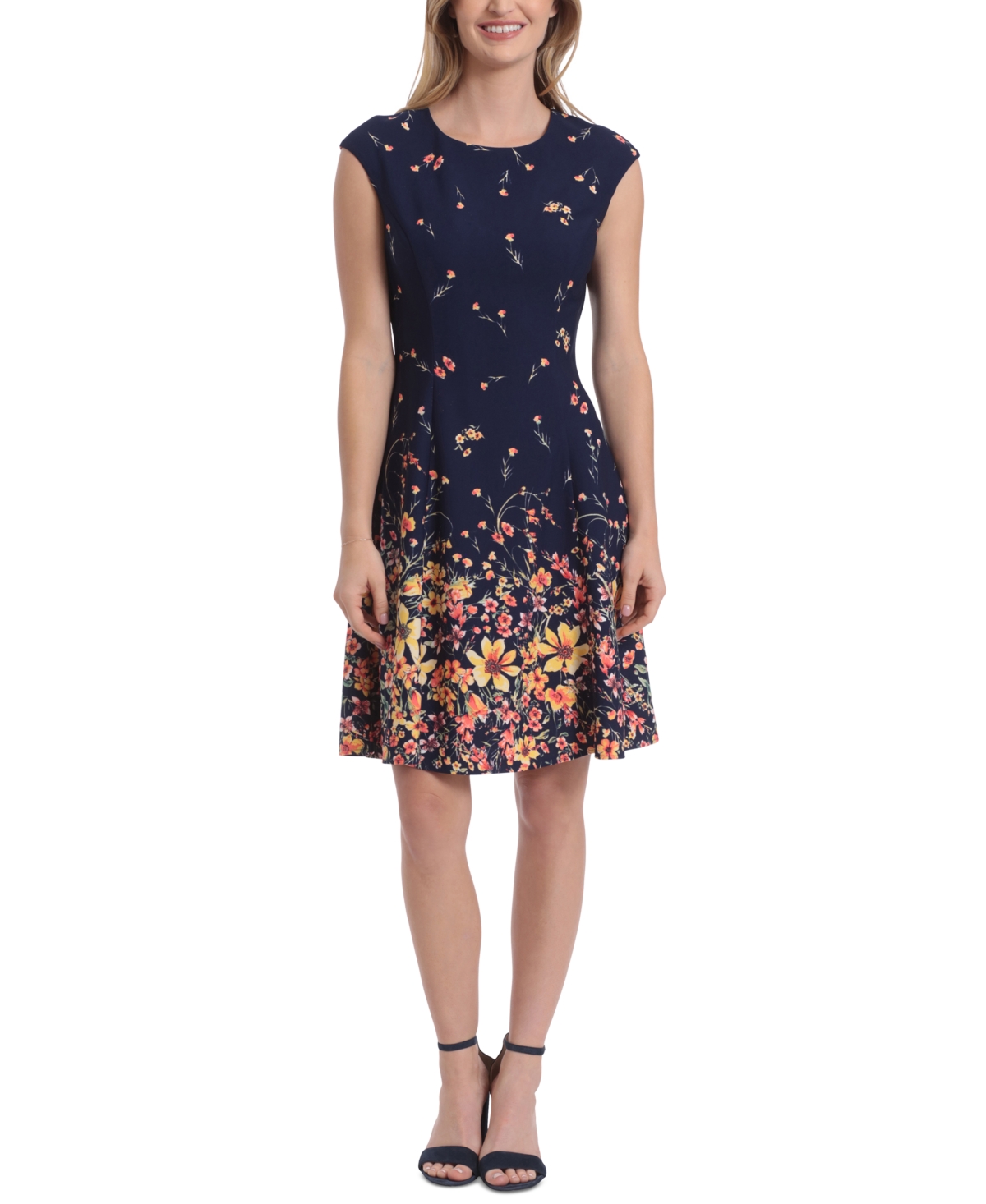 Click here for London Times Womens Scattered Floral-Print Fit & F... prices
