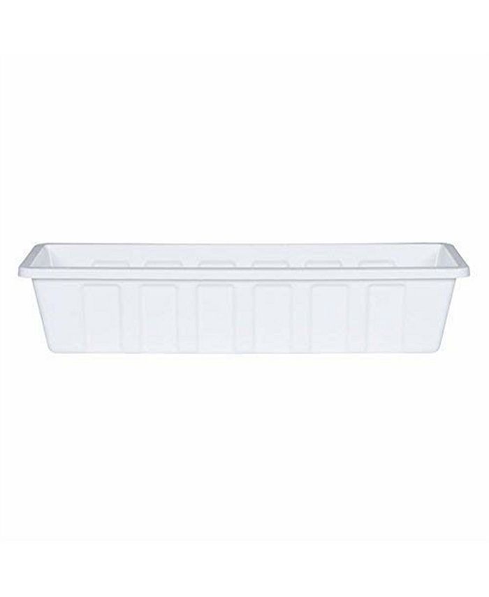 Novelty Poly-Pro Plastic White 24 Inches Flower Box Planter - Macy's