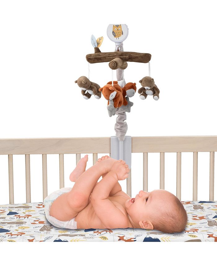 Lambs & Ivy Sierra Sky Brown Bear/Fox Musical Baby Crib Mobile Soother ...