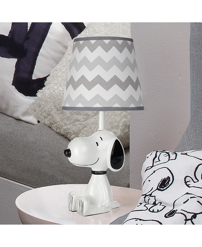 Lambs & Ivy Snoopy Lamp with Shade & Bulb - White/Black/Gray - Macy's