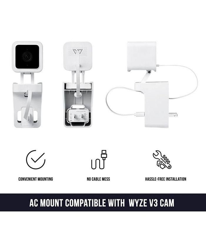 Wasserstein AC Outlet Wall Mount Compatible with Wyze Cam V3 - Reliable ...
