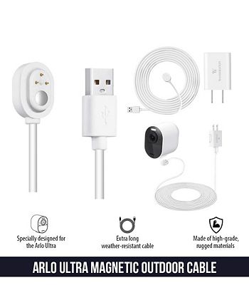 Wasserstein 16ft Weatherproof Outdoor Magnetic Charging Cable w/ Quick ...