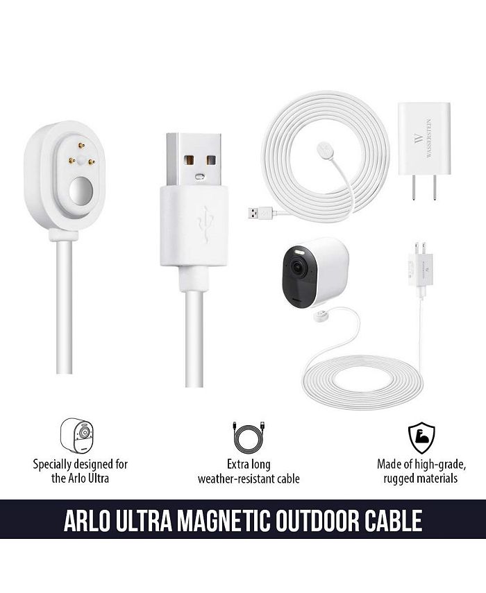 Wasserstein 16ft Weatherproof Outdoor Magnetic Charging Cable w/ Quick ...