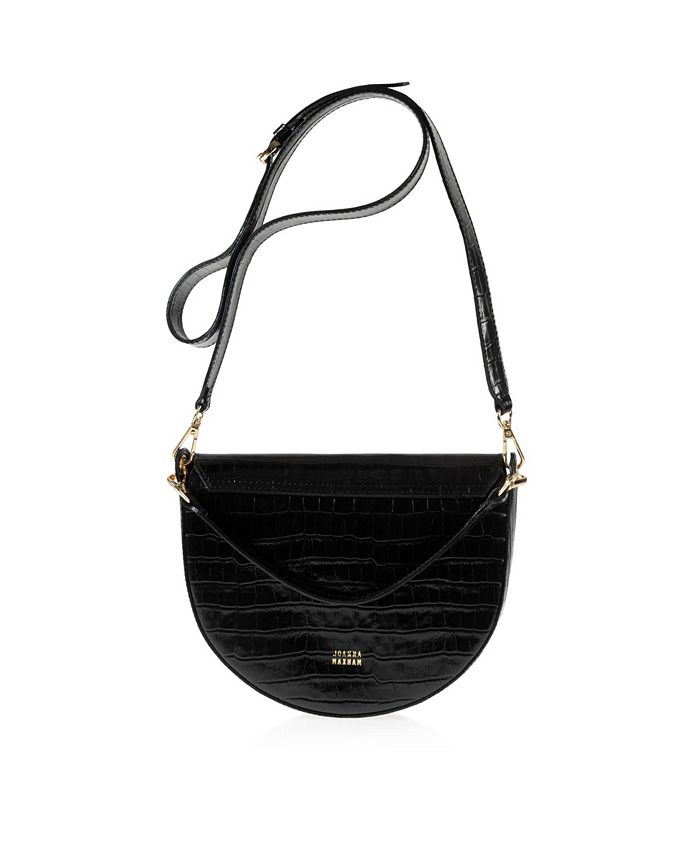 Joanna Maxham Women's Leather Embossed Croco Forget Me Not Bag (Black ...