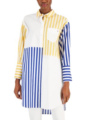 Tommy Hilfiger Women's Cotton Striped Patchwork Tunic - Macy's