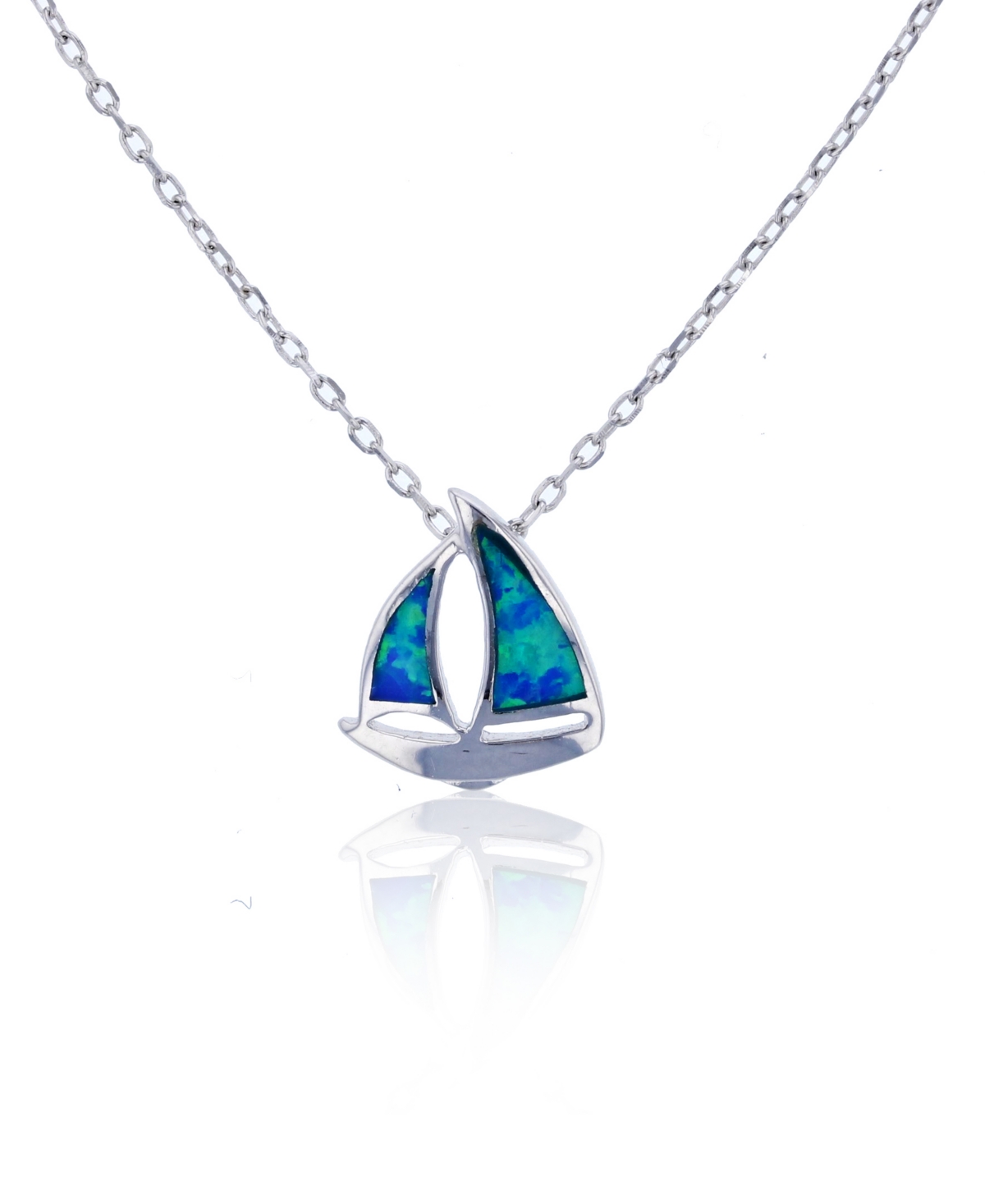 Click here for Macys Created Opal Ship Necklace in Sterling Silve... prices