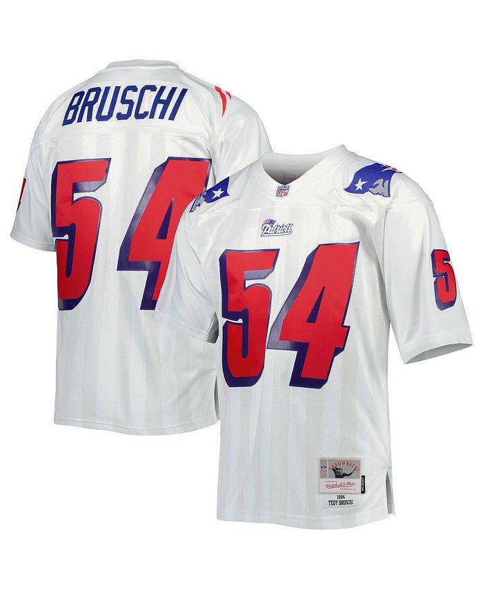 Mitchell & Ness Men's Tedy Bruschi White New England Patriots 1996 ...