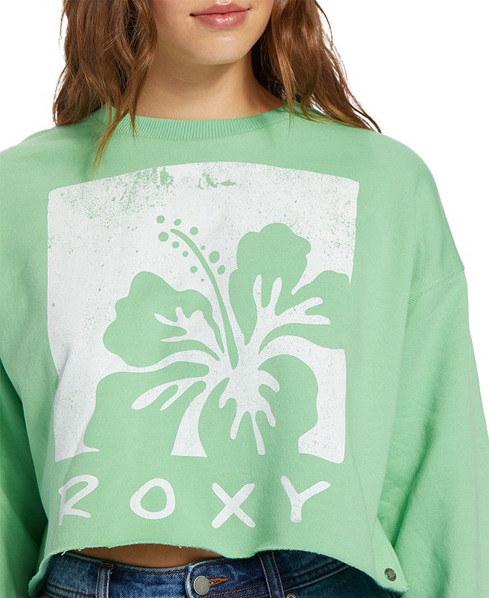 Roxy Juniors' Morning Hike Graphic-Print Cropped Sweatshirt - Macy's
