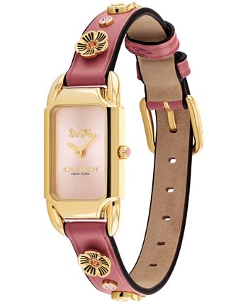 COACH Women's Cadie Quartz Blush Leather Strap Watch 17.5mm x 28.5mm ...