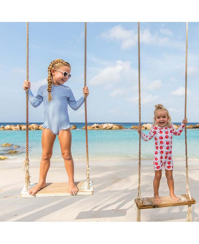 Snapper Rock Toddler, Child GIRLS CORNFLOWER STRIPE LS SURF SUIT - Macy's