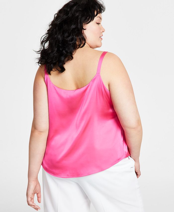Bar III Plus Size Scoop-Neck Satin Camisole, Created for Macy's - Macy's