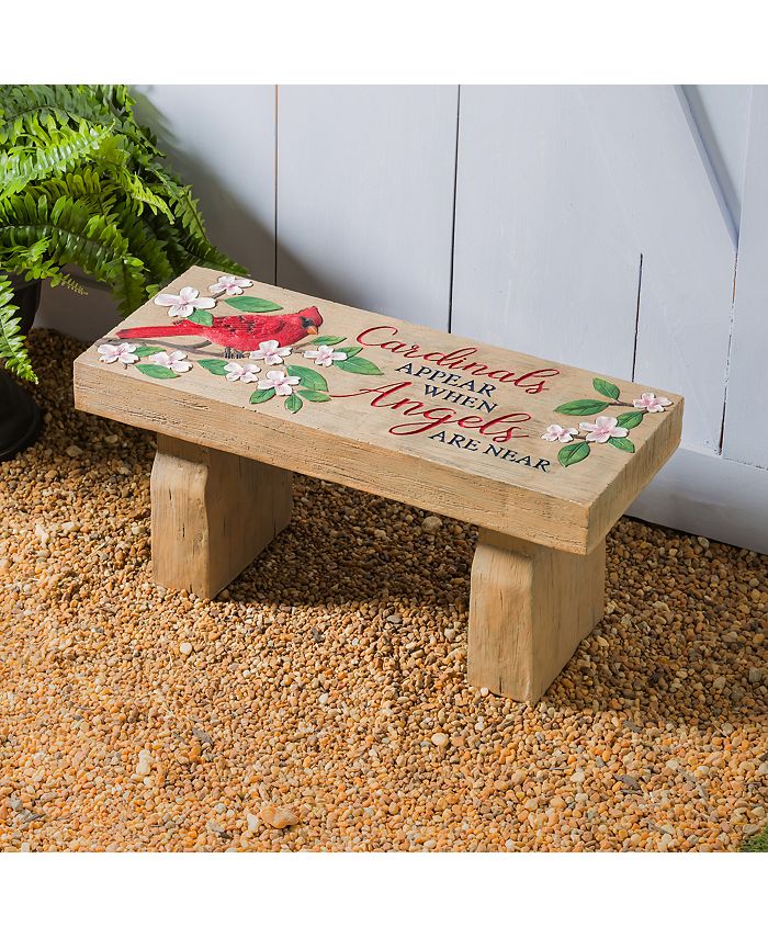 Evergreen Cardinals Appear Resin Memorial Garden Bench- 29x14x12 in ...