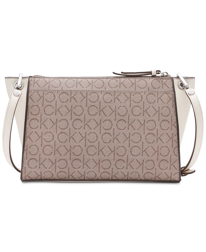 Calvin Klein Garnet Signature Top Zipper Crossbody Bag - Macy's
