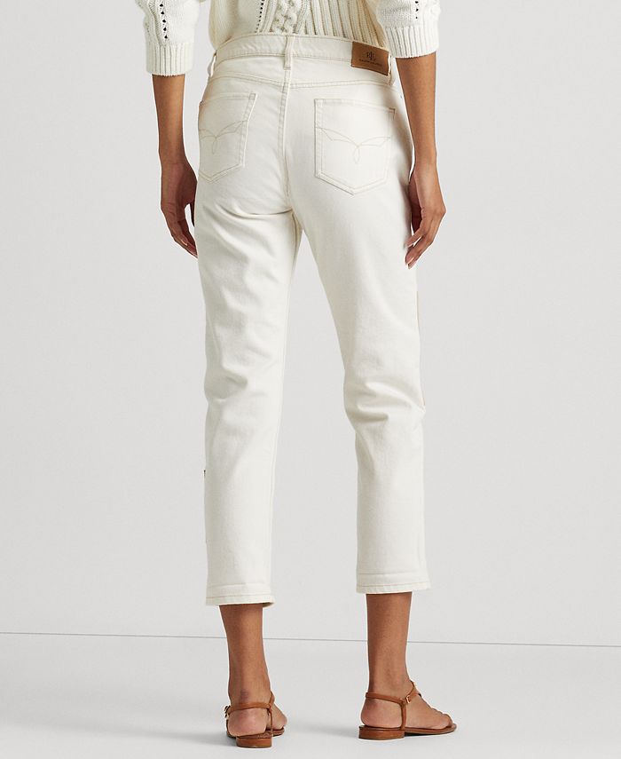Lauren Ralph Lauren Women's Patchwork Relaxed Tapered Ankle Jeans - Macy's