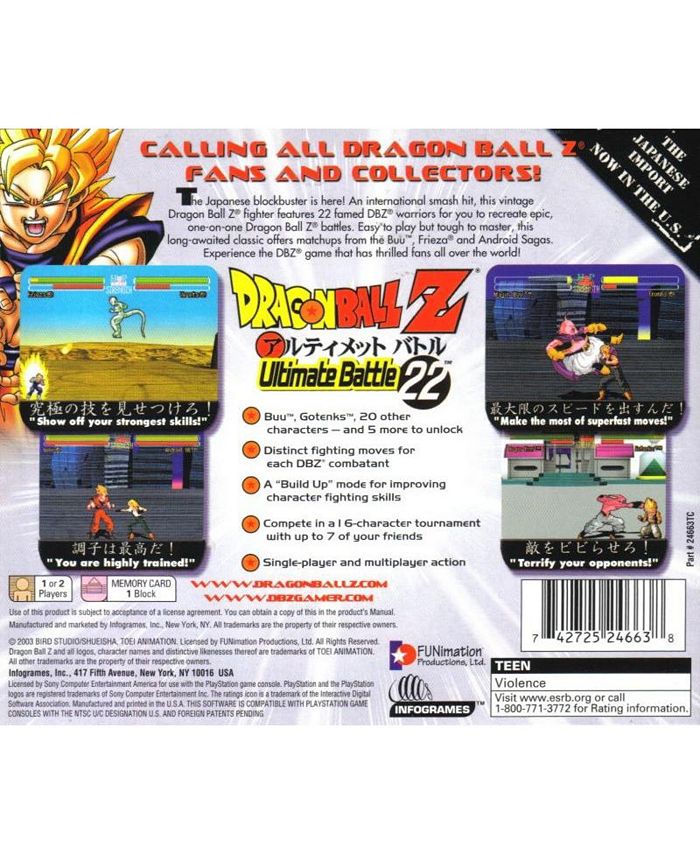 Atari Dragon Ball Z: Ultimate Battle 22 US Ver - PlayStation - Macy's