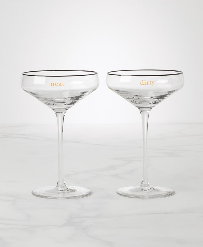 Kate Spade Cheers to Us Dirty Neat Martini Glasses Set, 2 Piece - Macy's
