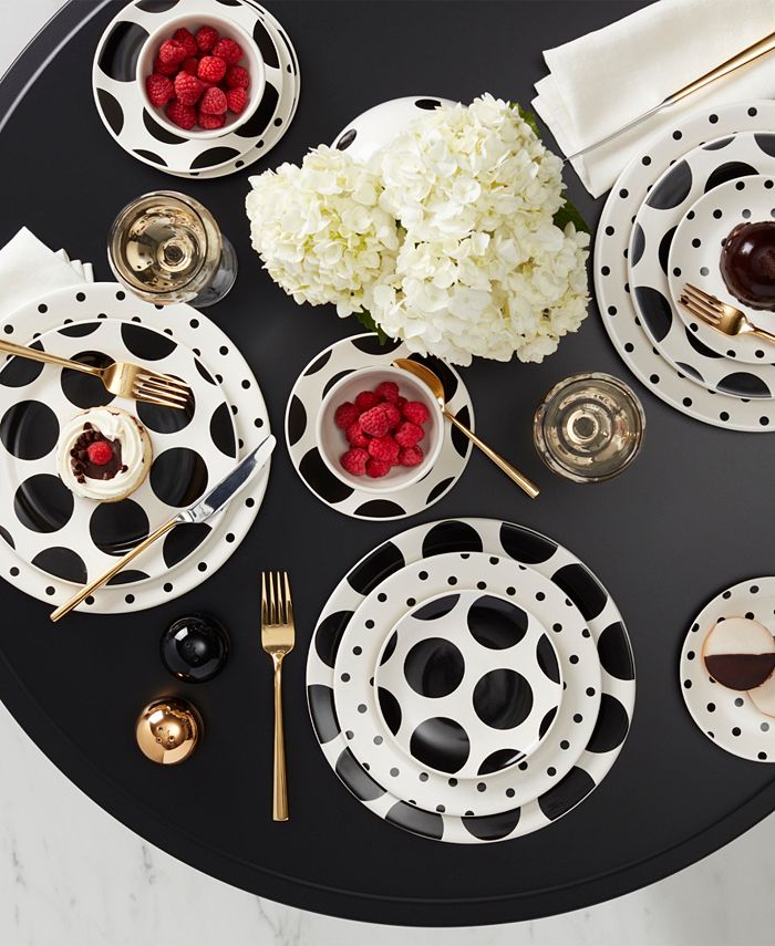 Kate Spade on the Dot Assorted Accent Plates 4 Piece Set, Service for 4 ...