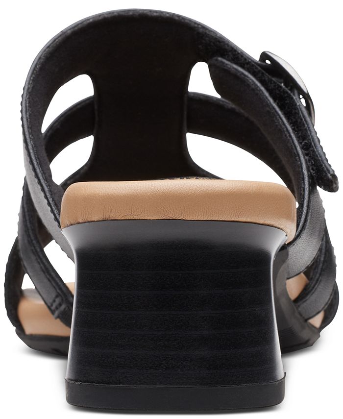 Clarks Women's Desirae Palm Triple-Strap Open-Back Sandals - Macy's